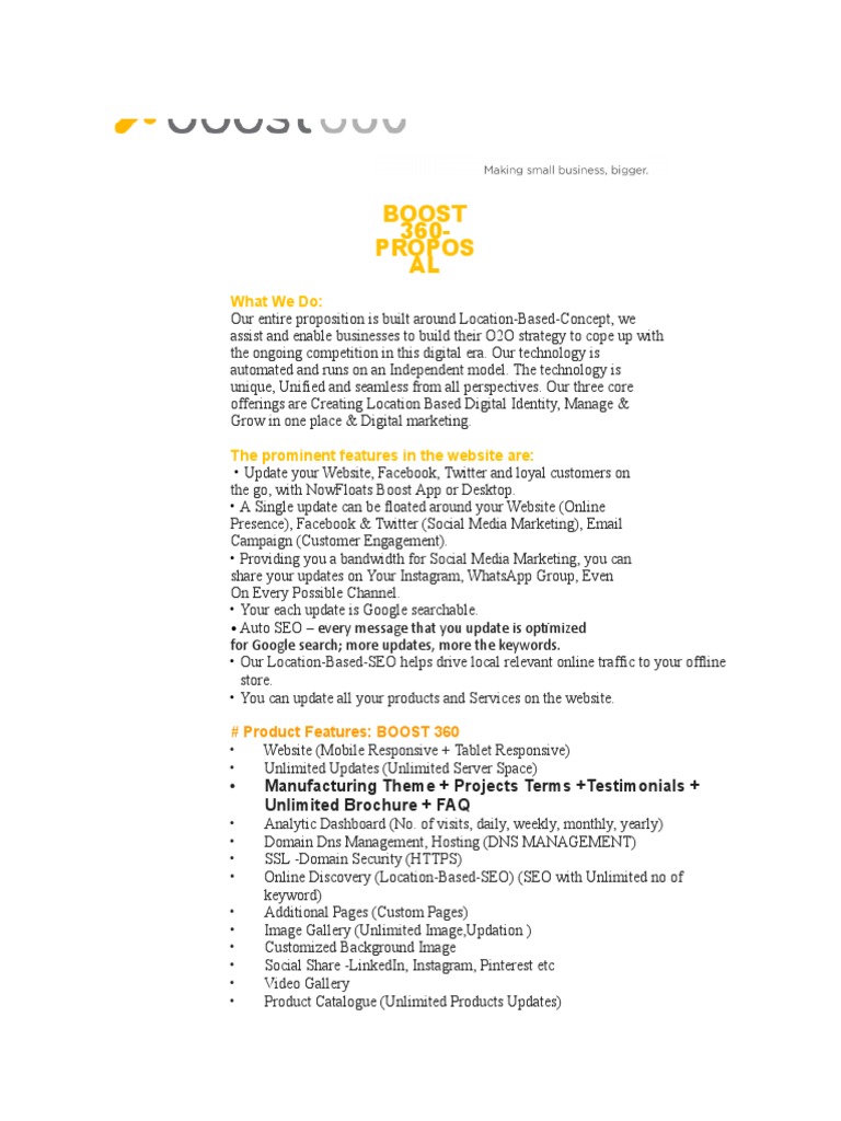 Boost 360 Proposal Manufacture | PDF