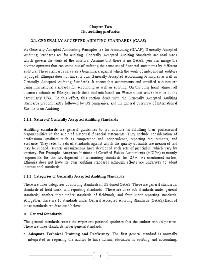 Auditing I-Chapter Two | PDF
