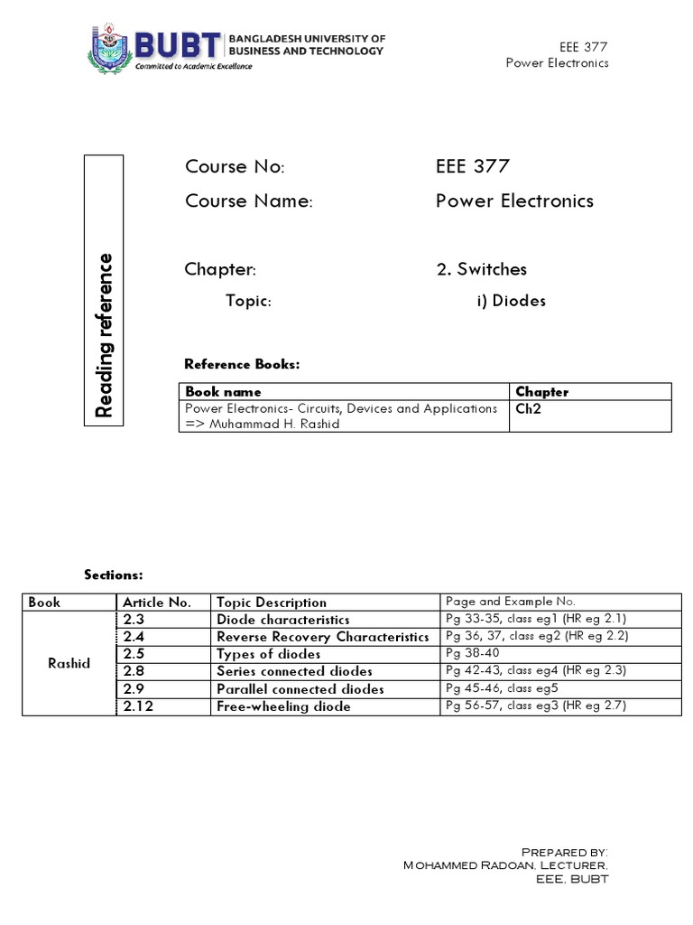 2.1 Diodes (Syllabus, Assignment and Notes) | PDF | Diode | Rectifier