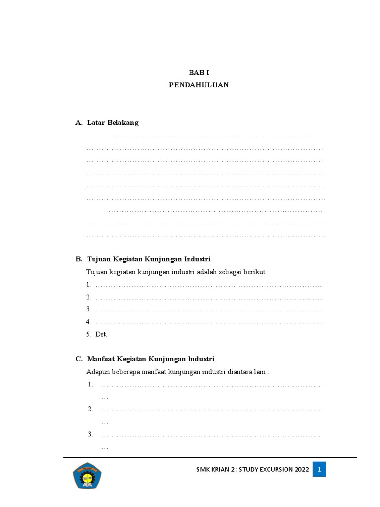 Contoh Laporan Kunjungan Industri 1 | PDF