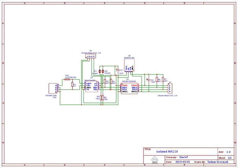 Schematic Isolated-INA219 Sheet-1 20190330172040 | PDF