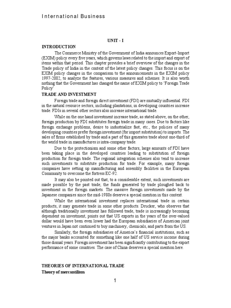 01-International Business-1 | PDF | Negotiable Instrument | Economies