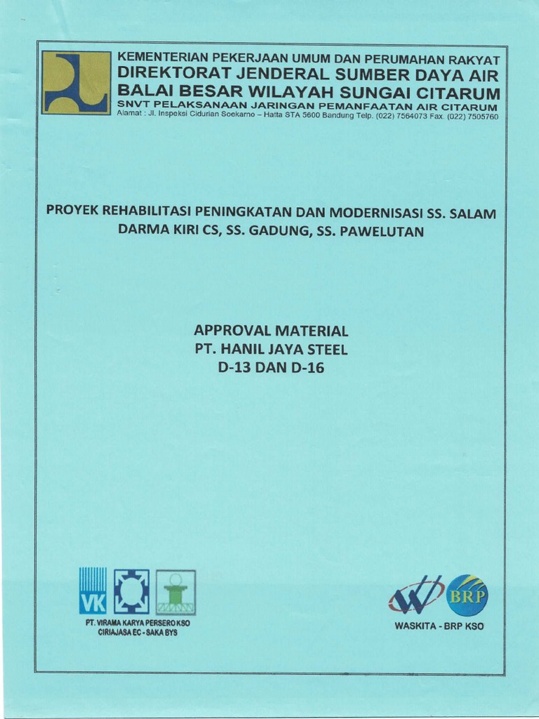 Approval Material - Pt. Hanil Jaya Steel D-13 Dan D-16 | PDF