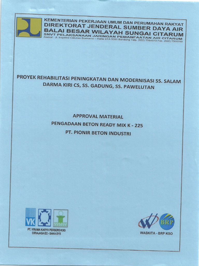 Approval Beton K-225 Pionir Beton | PDF