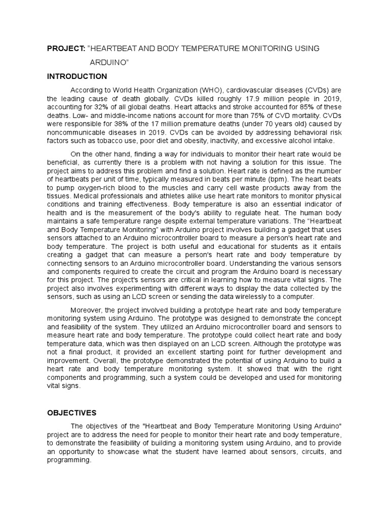 Project Arduino Semi Final Docss Download Free Pdf Cardiovascular Diseases Heart Rate