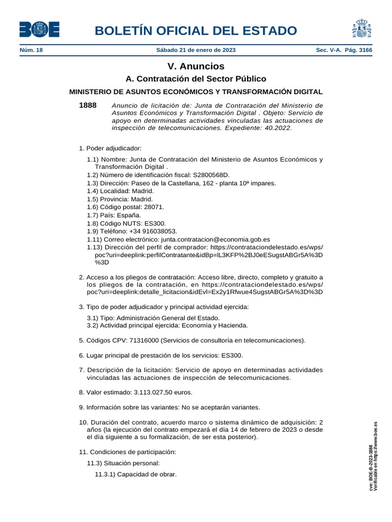 Boe B 2023 1888 | PDF | Economias