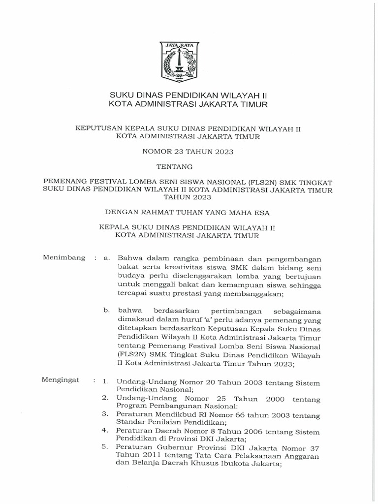 Fls2n SMK - SK Pemenang | PDF