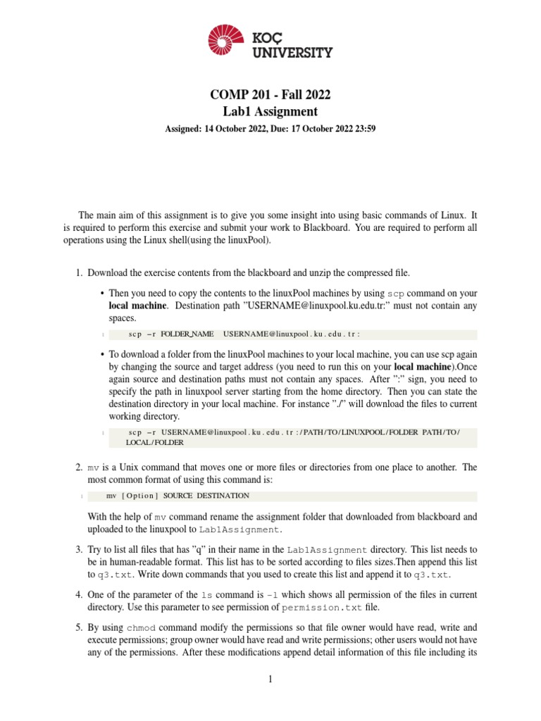 Handout Lab1 Assignment Pdf Computer File Directory Computing 1199