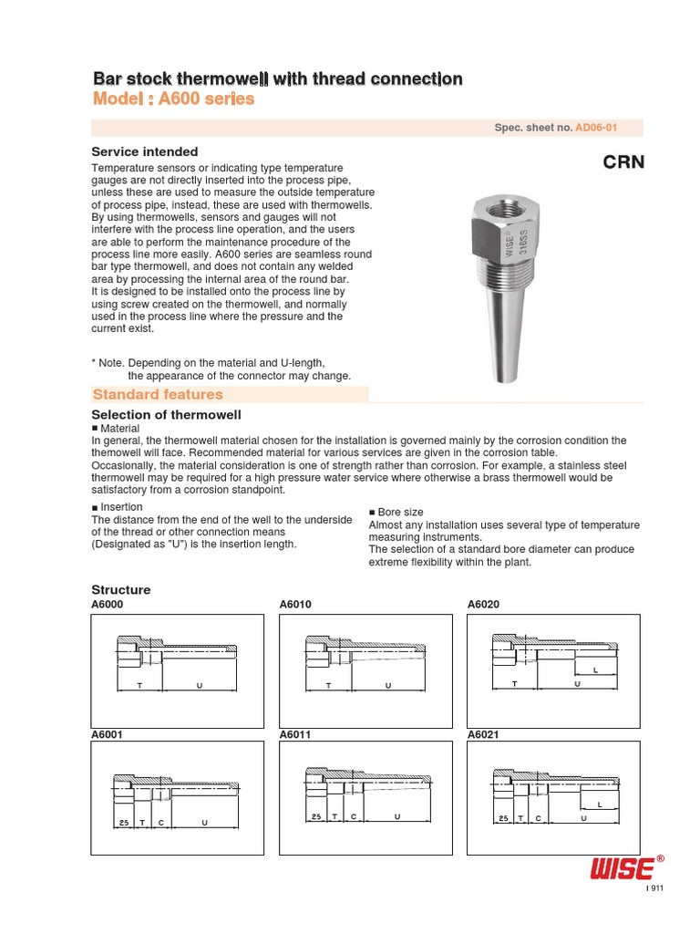 Wise A600 | PDF | Pipe (Fluid Conveyance) | Metals
