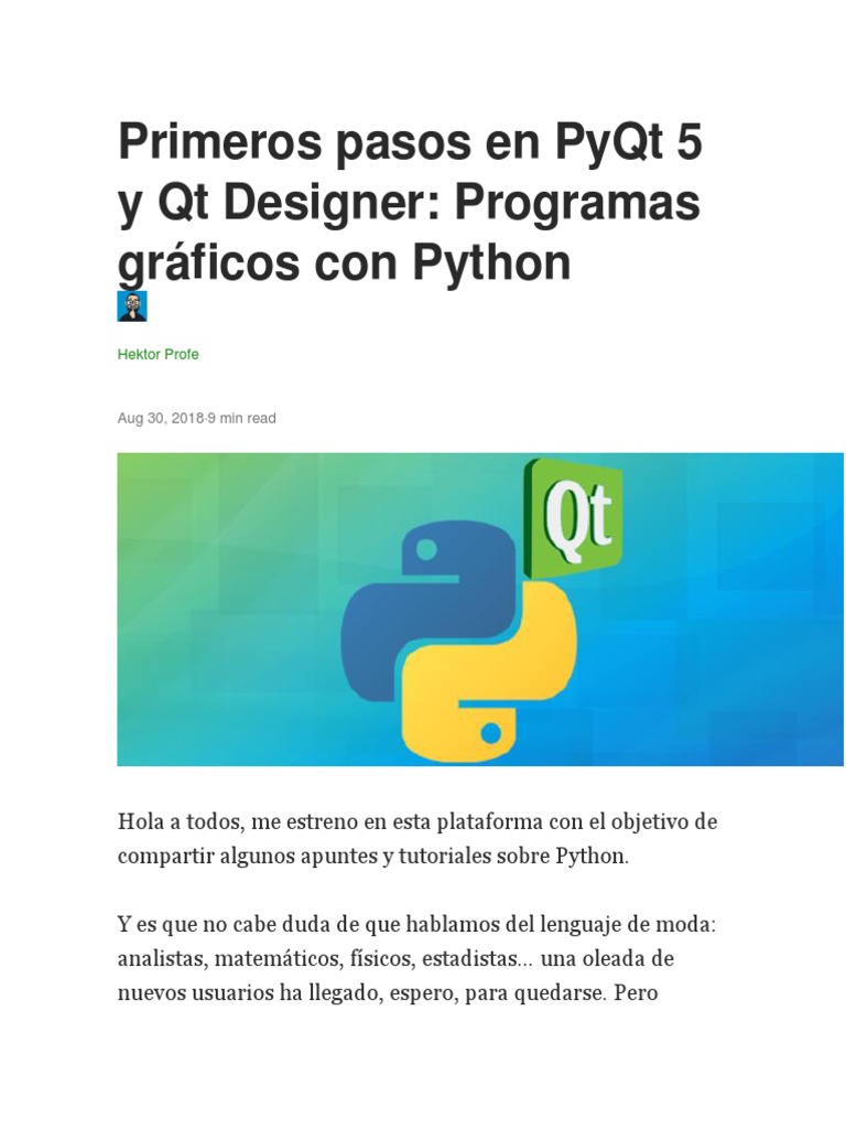 Primeros Pasos En Pyqt 5 Y Qt Designer Descargar Gratis Pdf Ventana Informática Python 
