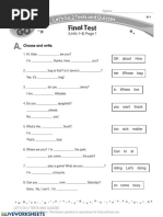 Let's Go 1 Test (Units 5-8) | PDF | Language Arts & Discipline