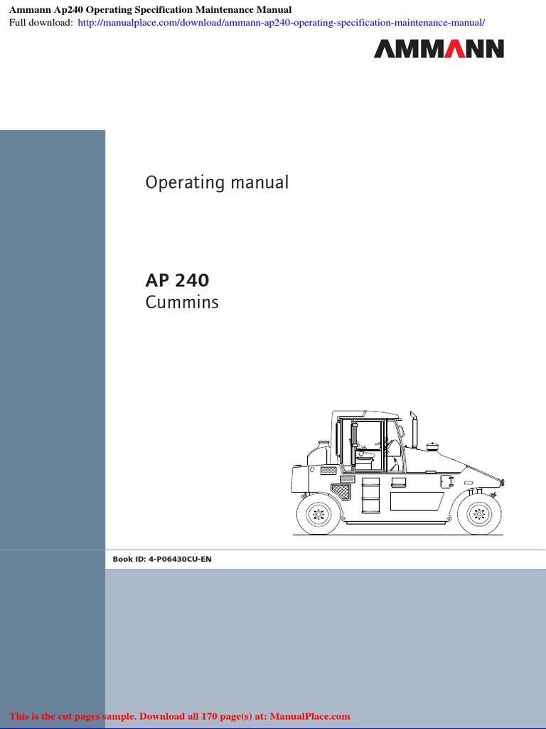 Ammann Ap240 Operating Specification Maintenance Manual | PDF | Computing