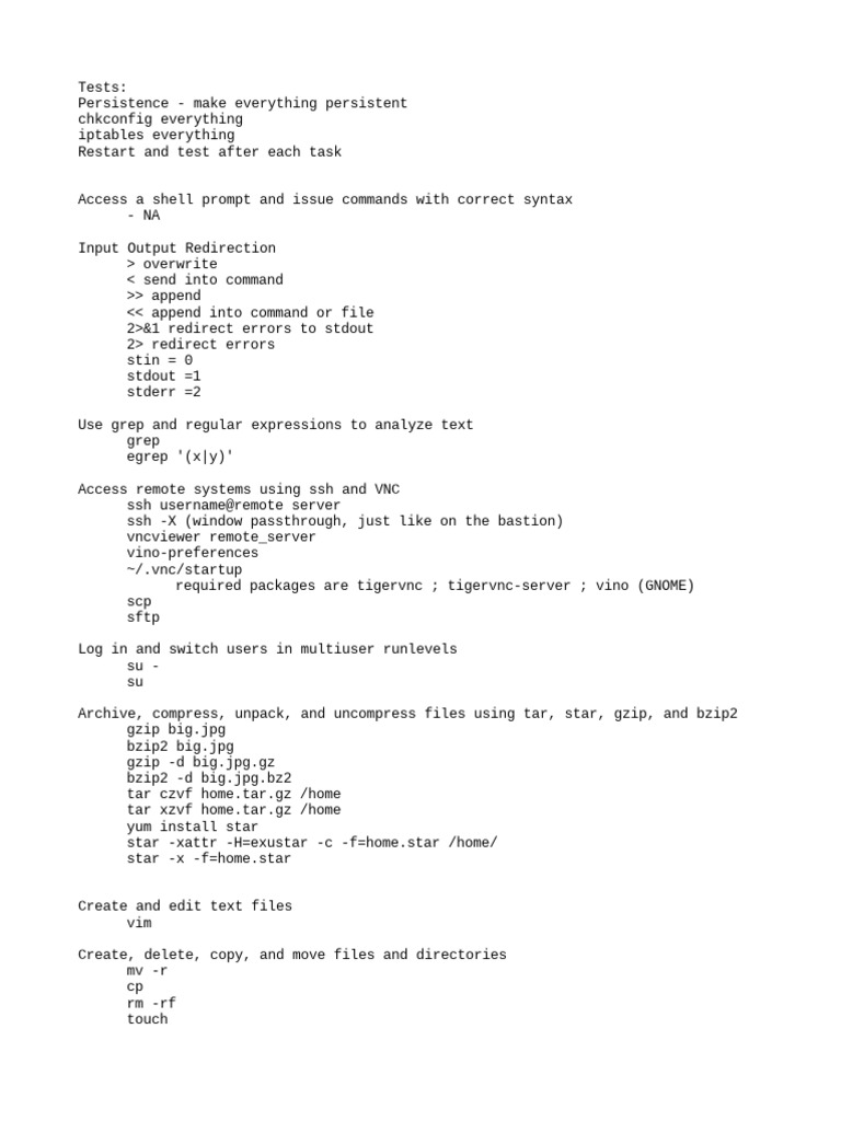 RHCSA Cheat Sheet 2 | PDF