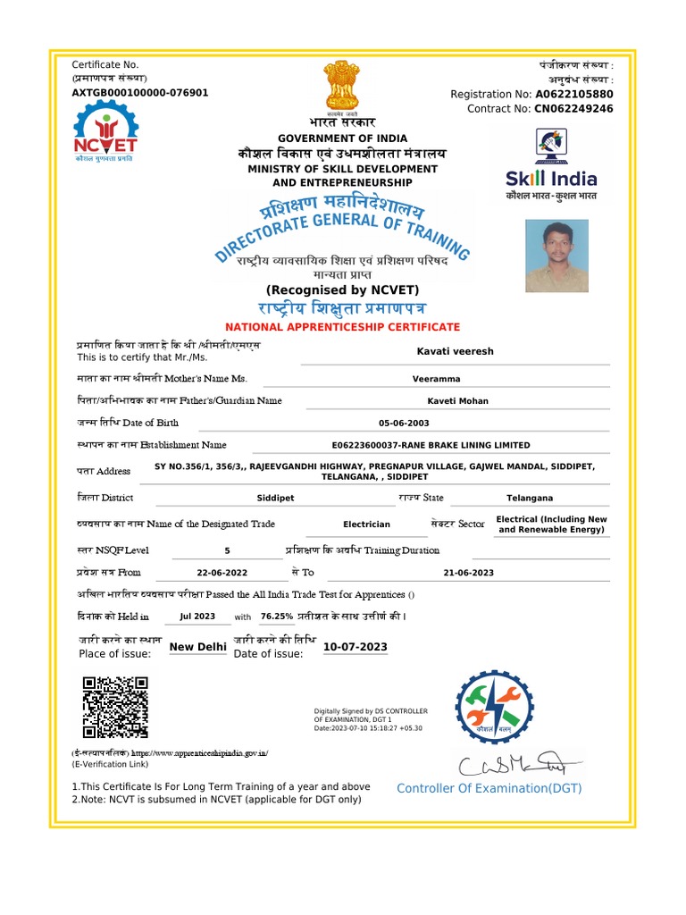 Government of India Ministry of Skill Development and Entrepreneurship ...