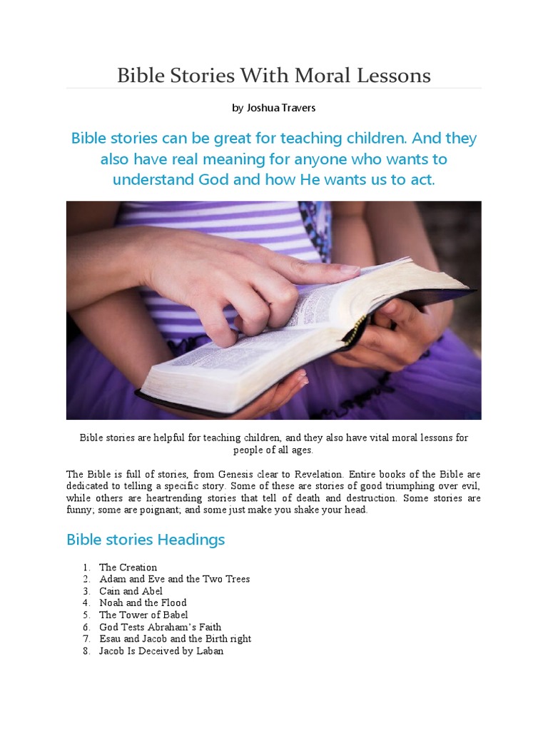 Bible Stories with Moral Lessons | PDF | Jesus | Satan