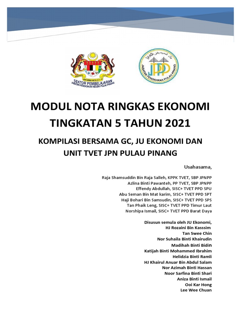Nota Ringkas Ekonomi t5 JPNPP | PDF