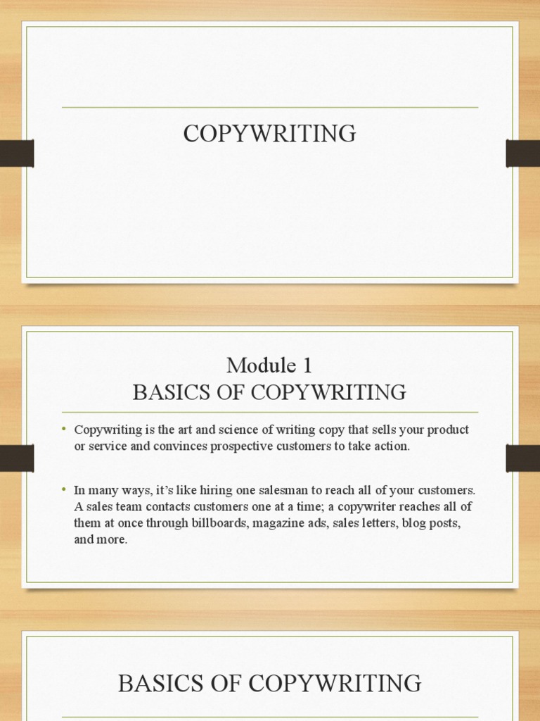 Copywriting1 To 6 | PDF