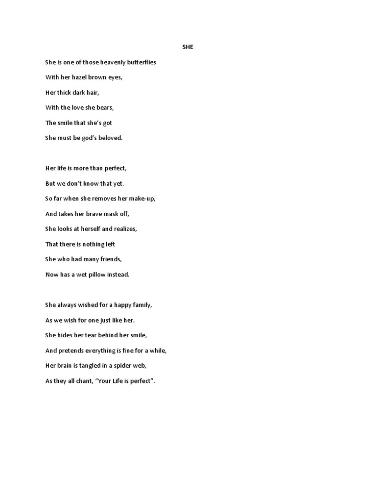 She: A Poem of Hidden Struggles | PDF