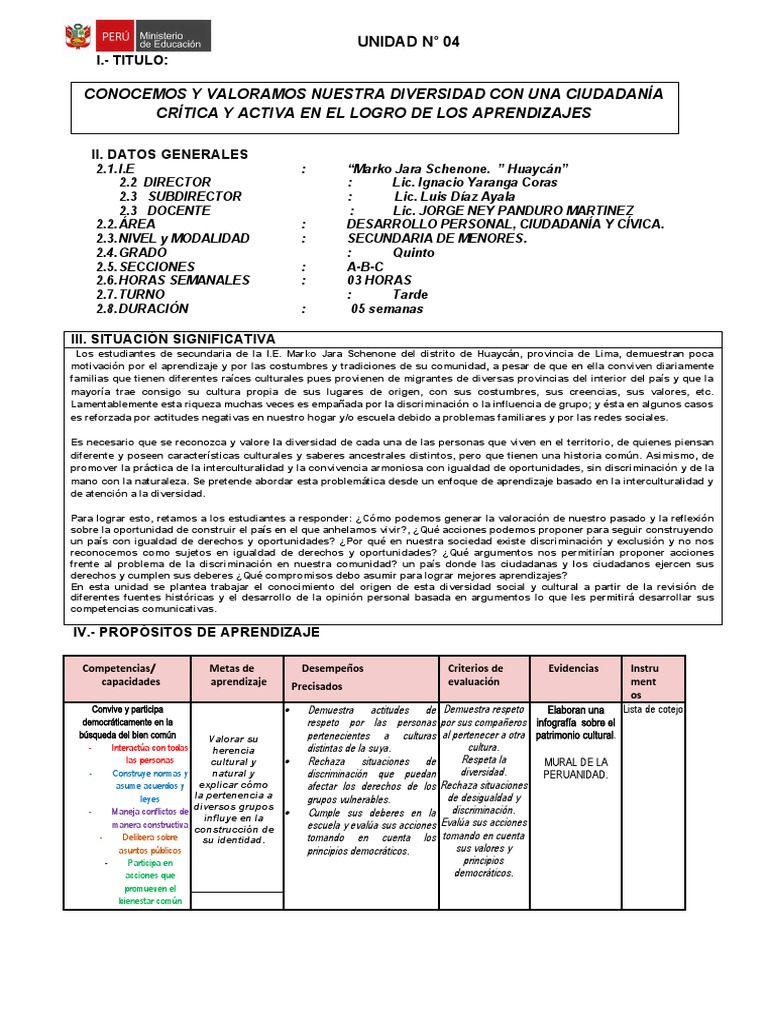 Unidad 04 DPCC 5 | PDF