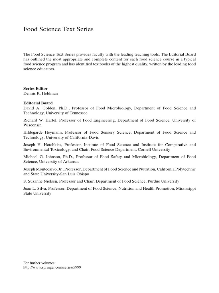 Food Science Text Series | PDF