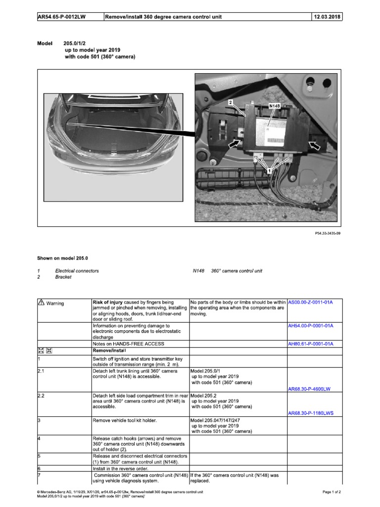 360 Camera Remove Install Control Unit | PDF