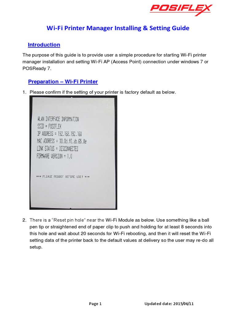 Wi-Fi Printer Installing & Setting Guide | Download Free PDF | Wi Fi ...