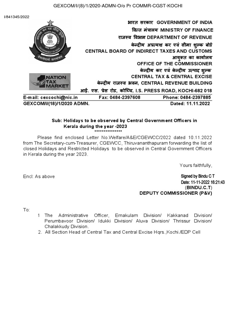 Holiday List 2023 | PDF | Observances | Religious Holidays