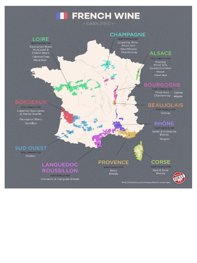 @french Wine Regions Map Simplified | PDF