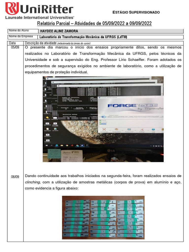 Relatขrio Semanal de Est Gio Supervisionado - Semana 3 | PDF