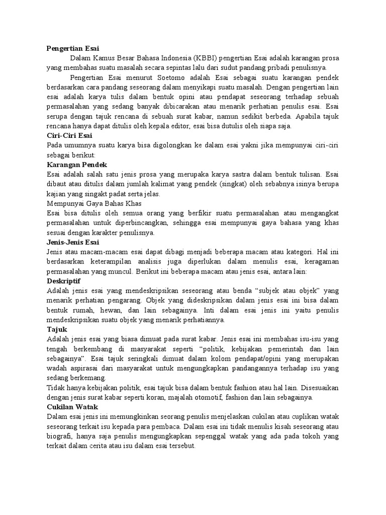 Langkah2 Menulis Esai | PDF