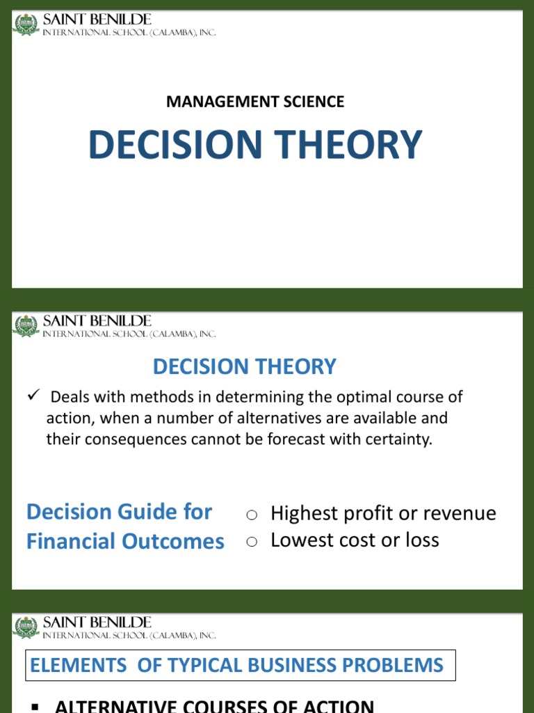 Decision Theory | PDF | Decision Theory | Mathematical And Quantitative Methods (Economics)