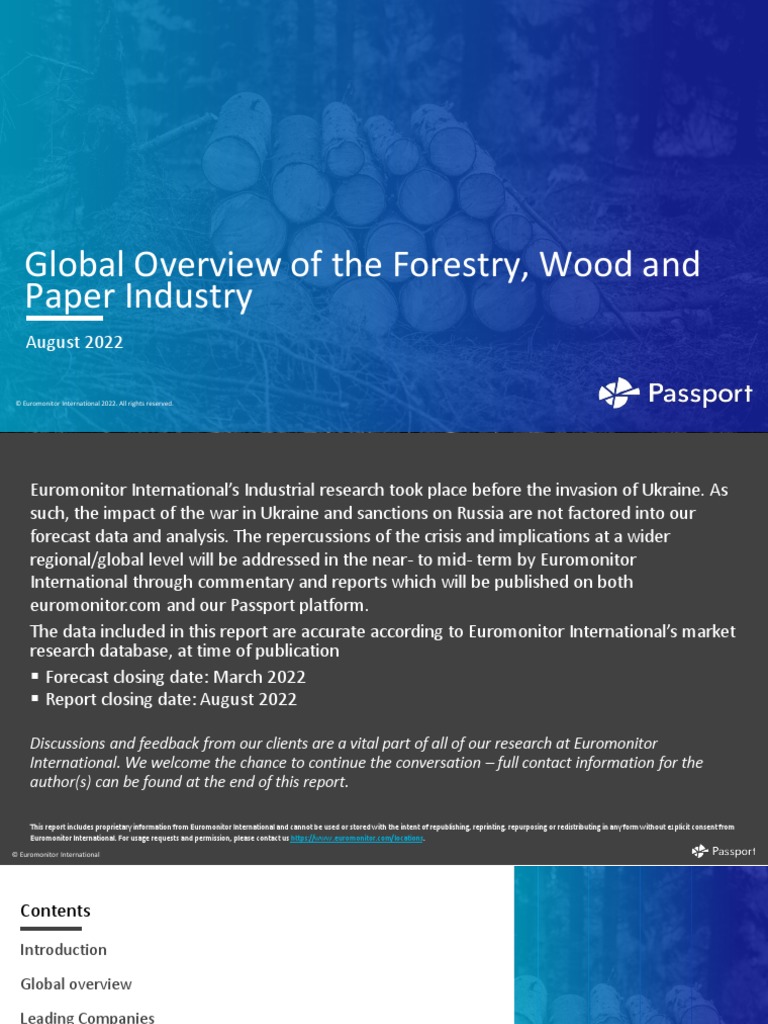 Global Overview of The Forestry Wood and Paper Industry | PDF ...