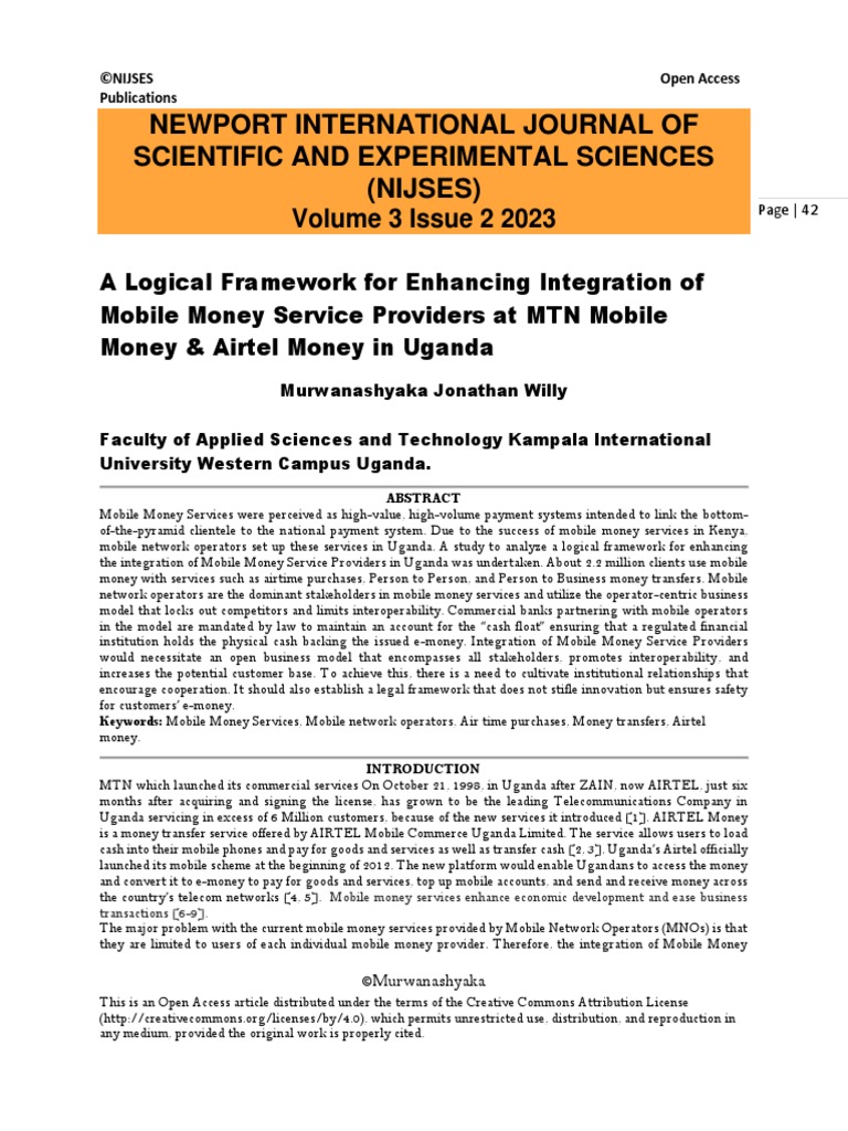 A Logical Framework For Enhancing Integration of Mobile Money Service ...