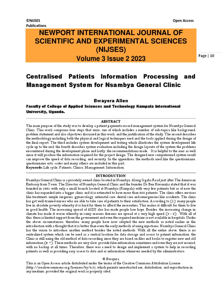 Centralized Patient Management System | PDF | Input/Output | Databases