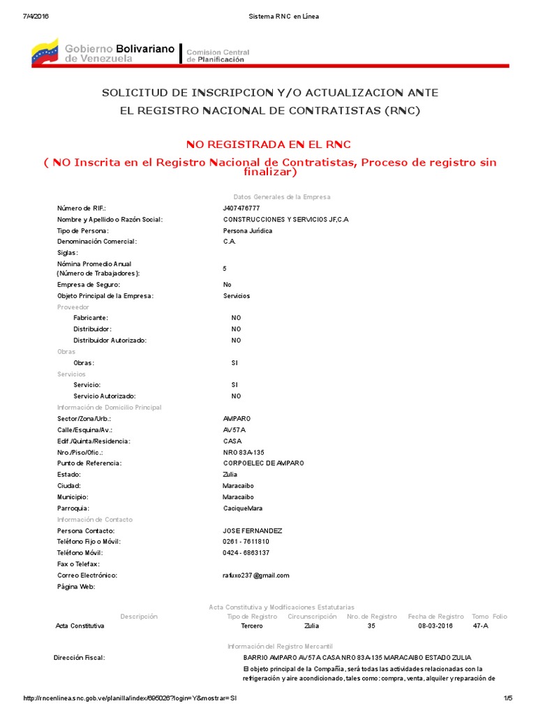 Sistema RNC en Línea | PDF