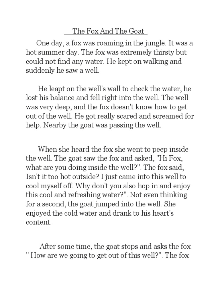 The Fox and The Goat | PDF