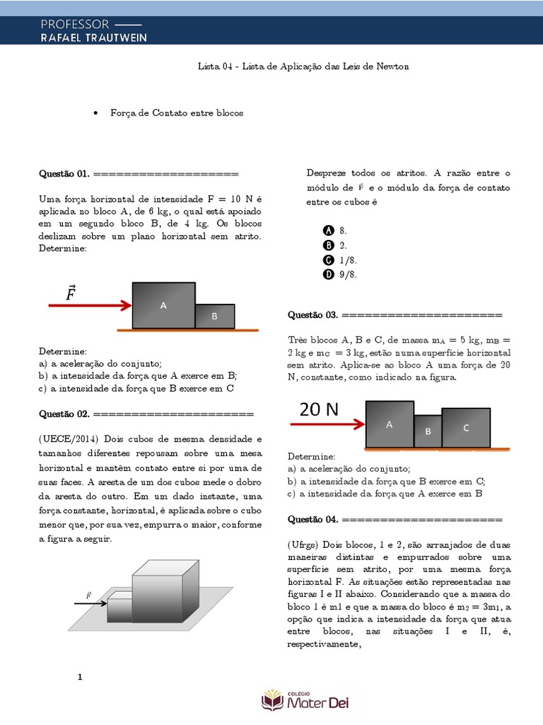 Aplicação Das Leis de Newton | PDF