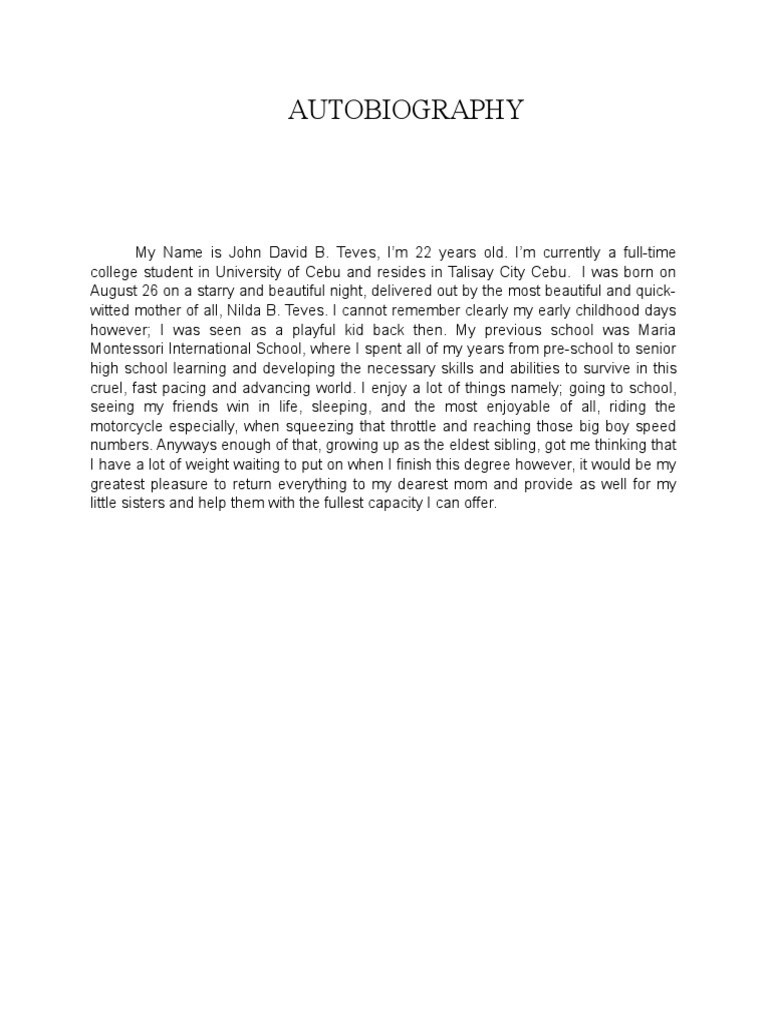 AUTOBIOGRAPHY | PDF | Experience | Emotions