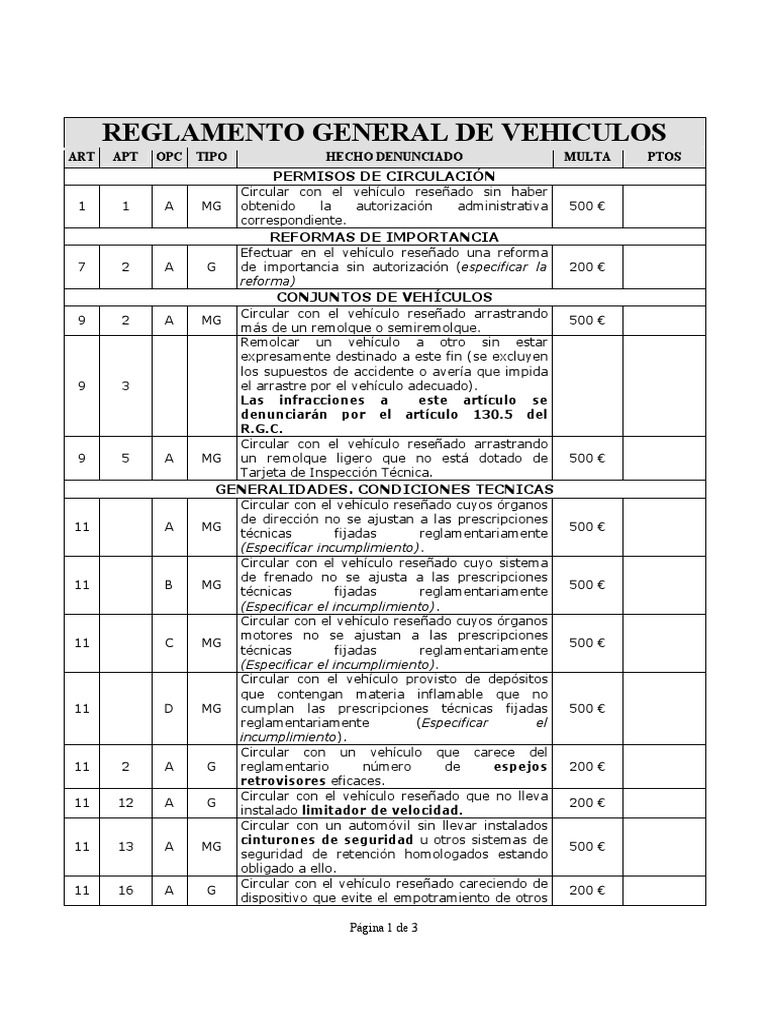 Reglamento General de Vehiculos | PDF | Neumático | Tecnologías automotrices