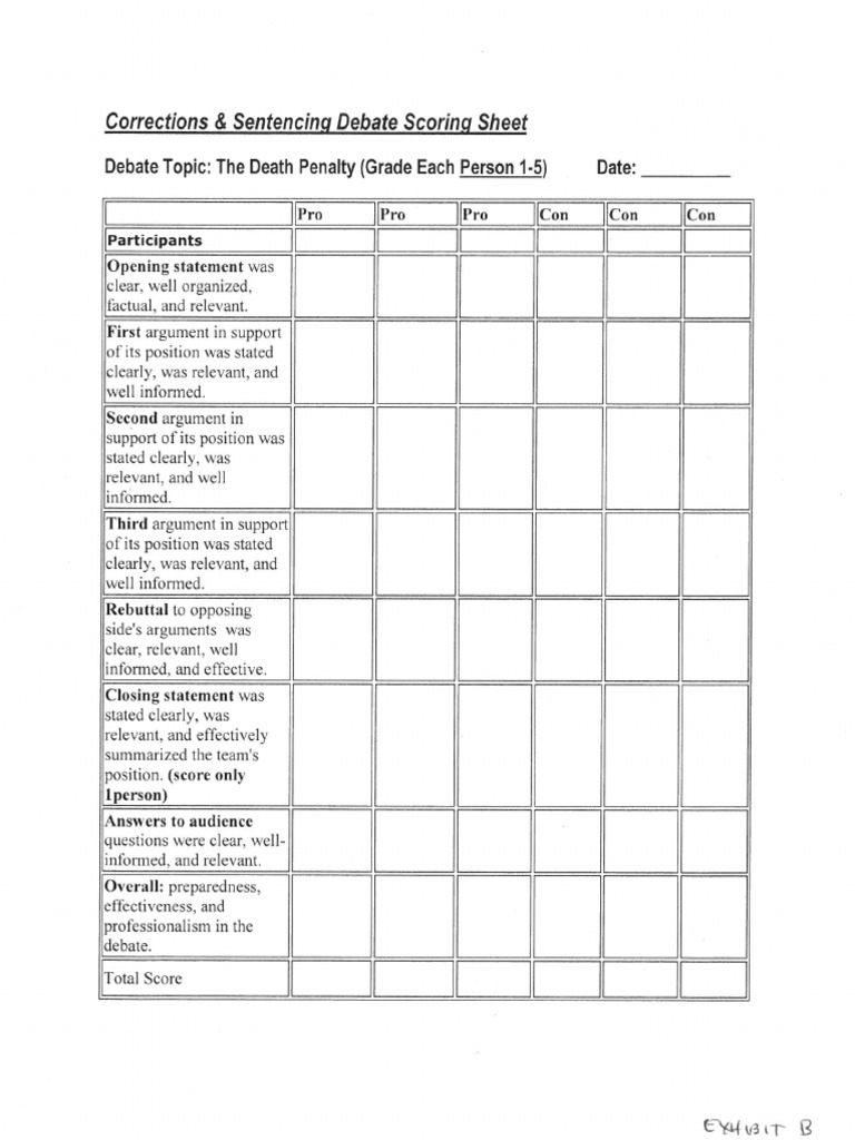 Chalk Talk Debate Scoring Sheet | PDF