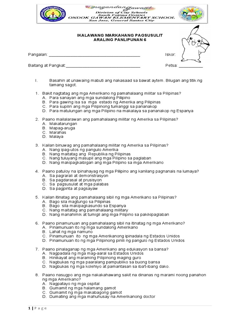 2ND P.T in AP6 | PDF