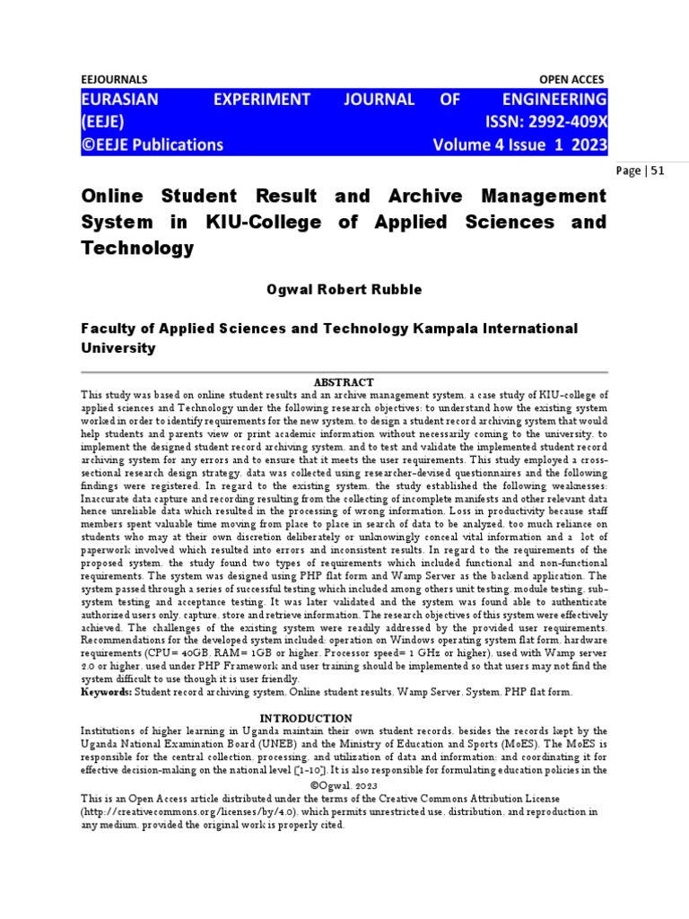Online Student Result and Archive Management System in KIU-College of Applied Sciences and ...