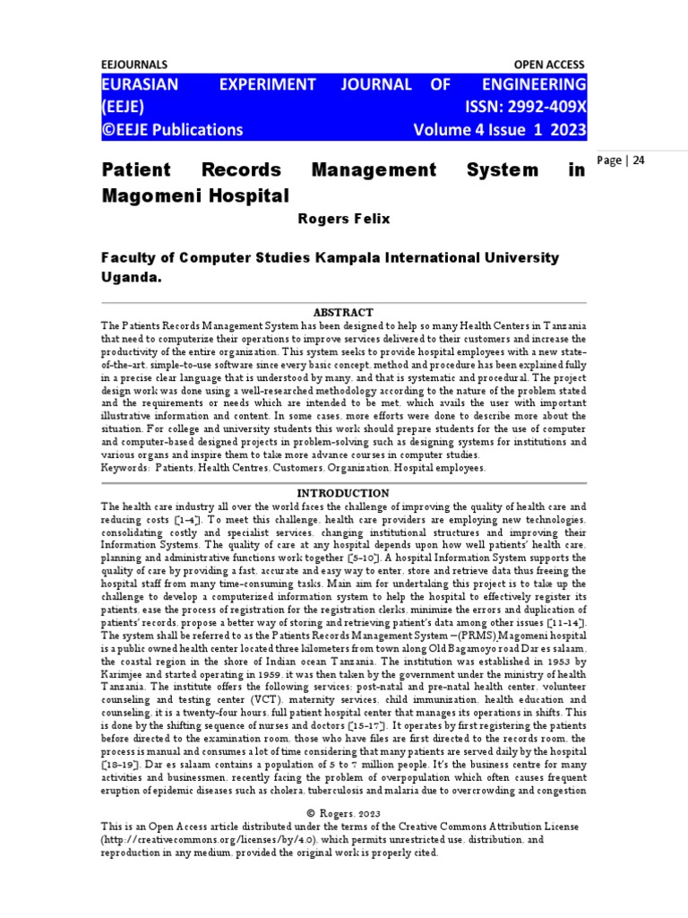 Patient Records Management System in Magomeni Hospital | PDF ...