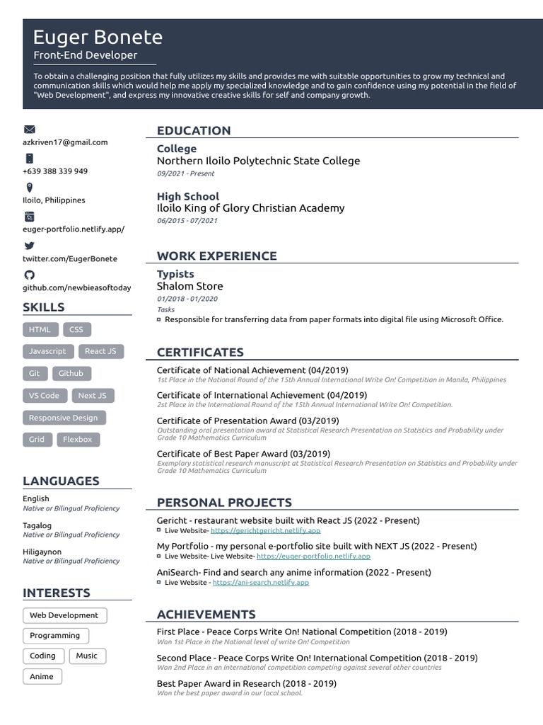 Euger Bonete: Education | PDF | Computing | Software Development