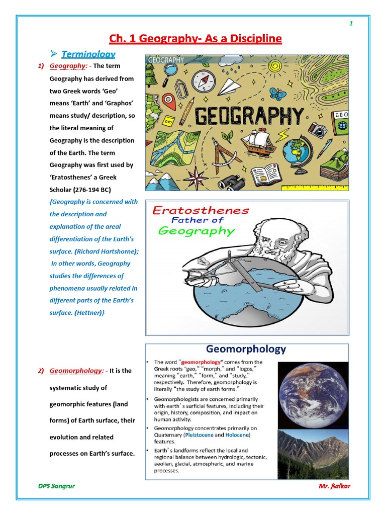 Ch. 1 Geography - As A Discipline | PDF