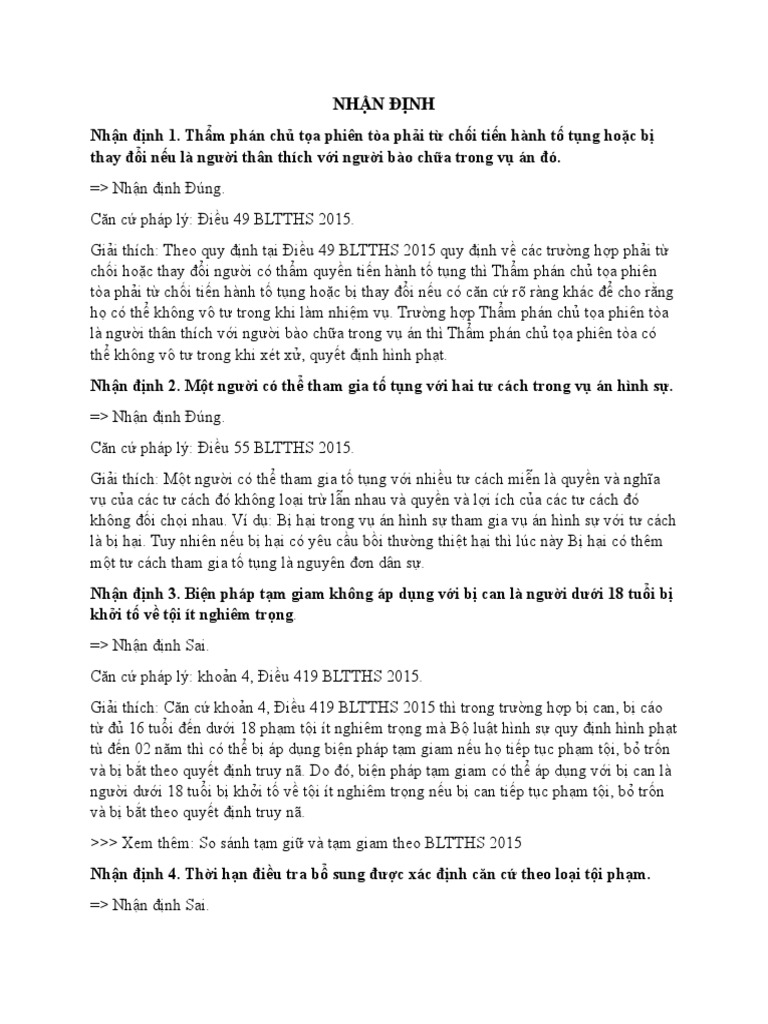 NHẬN ĐỊNH TTHS | PDF