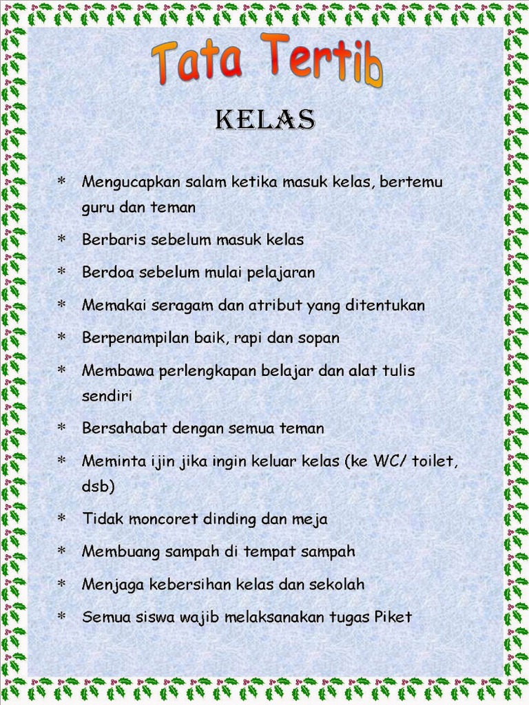 Tata Tertib Kelas | PDF