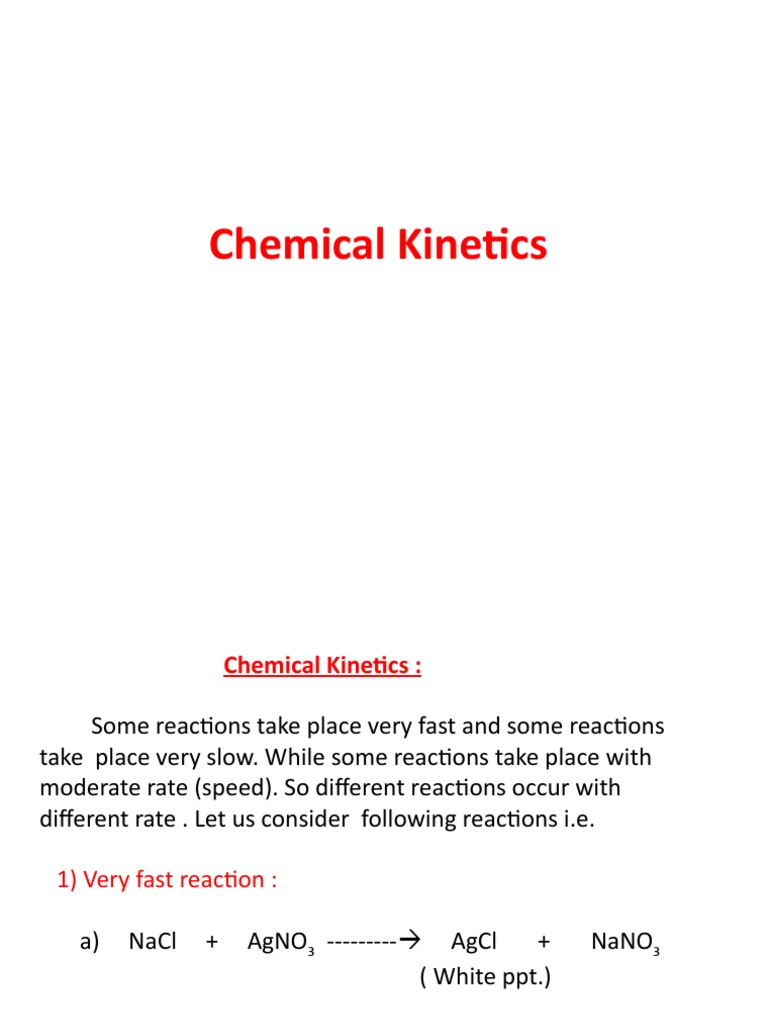 Understanding Chemical Kinetics | PDF