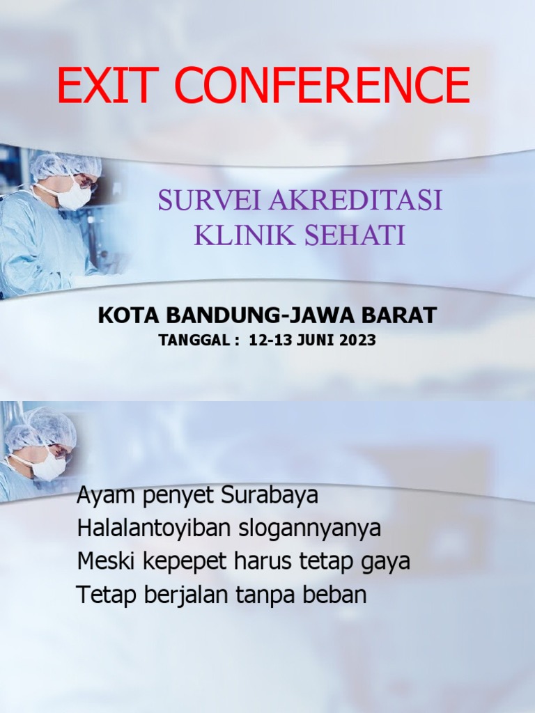 Exit Conference Klinik Sehati 2023 | PDF