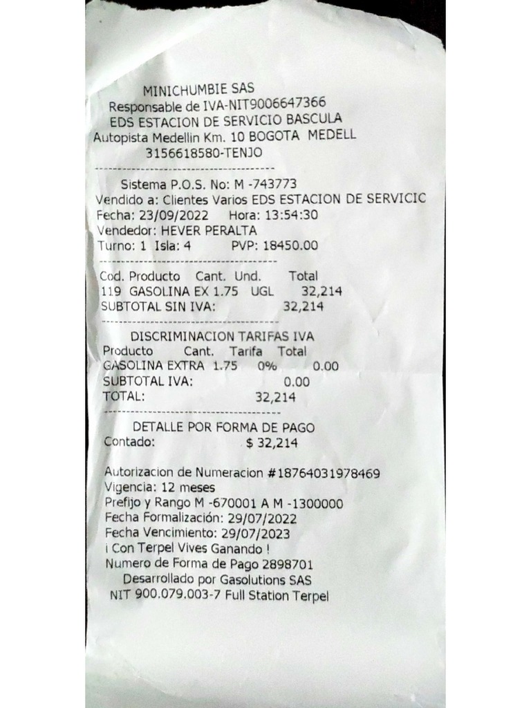 RECIBOS Combustible | PDF